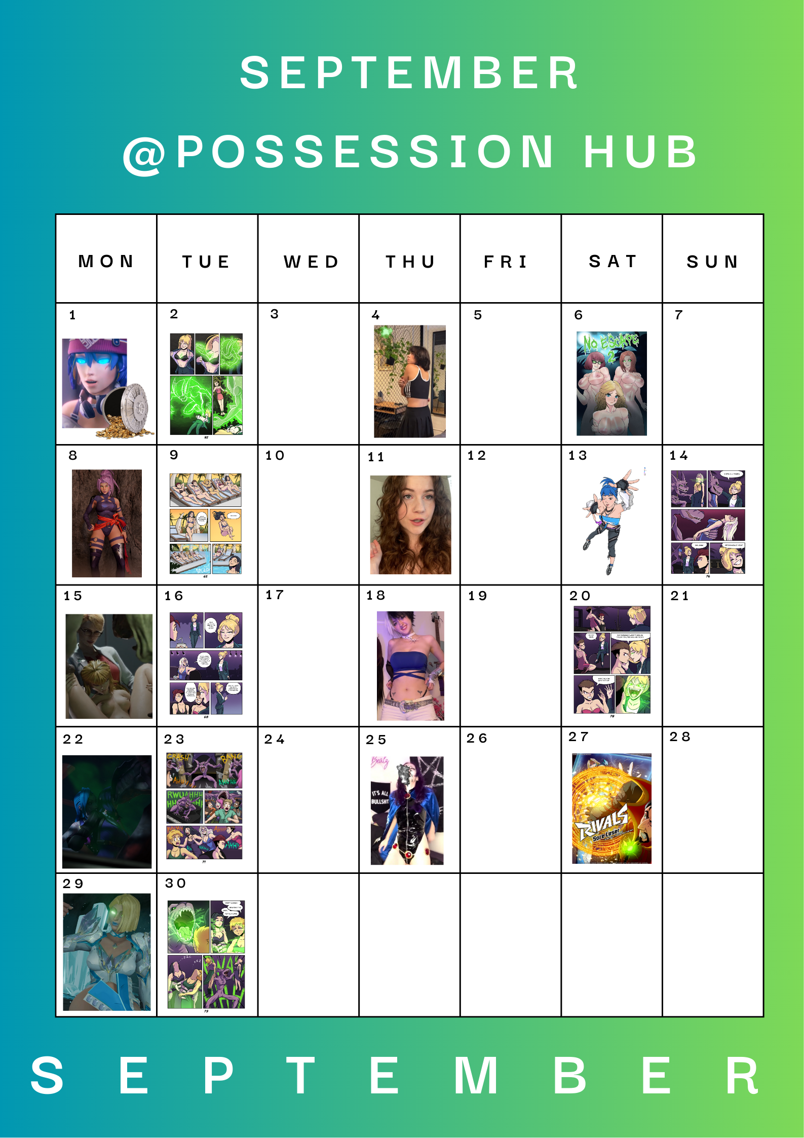 Content Schedule – POSSESSION HUB