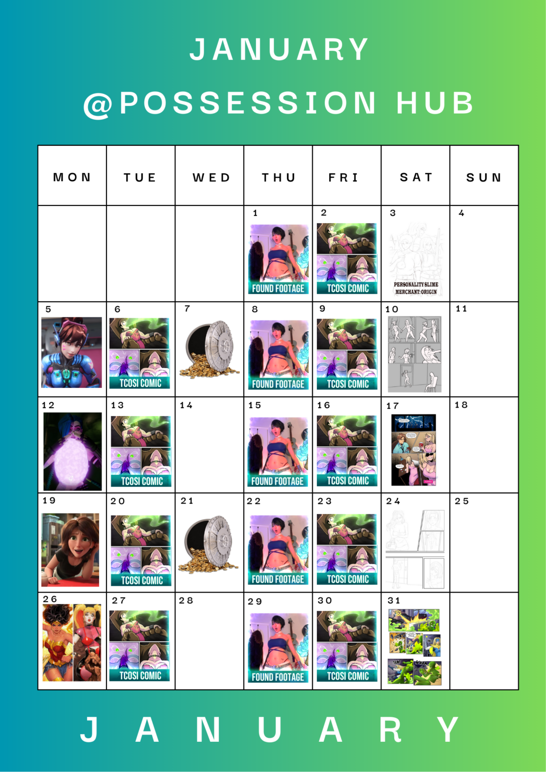 Content Schedule – POSSESSION HUB